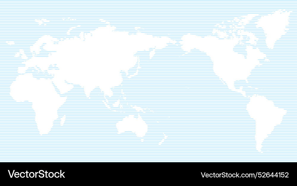 Striped blue and white world map Royalty Free Vector Image