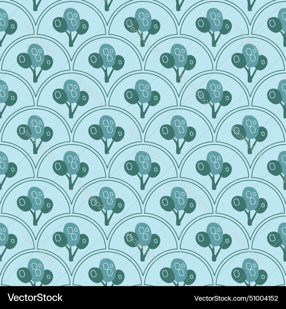 Tree seamless pattern arch frame with bush Vector Image