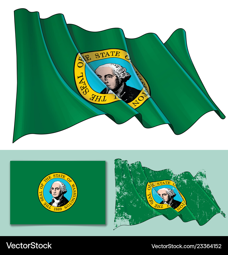 Washington State Flag Royalty Free Vector Image
