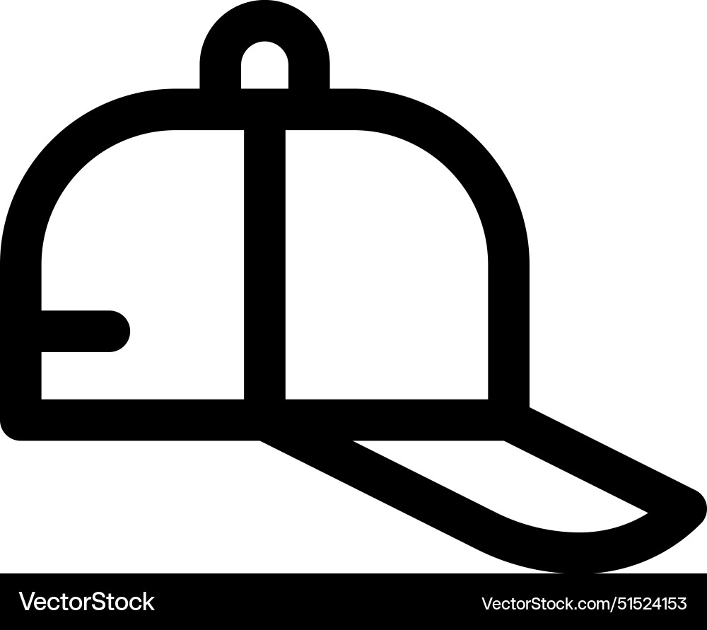 Baseball cap icon thin linear style design Vector Image