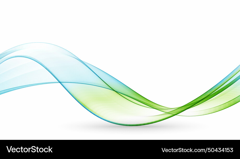 Blue and green wavy transparent wave flow Vector Image
