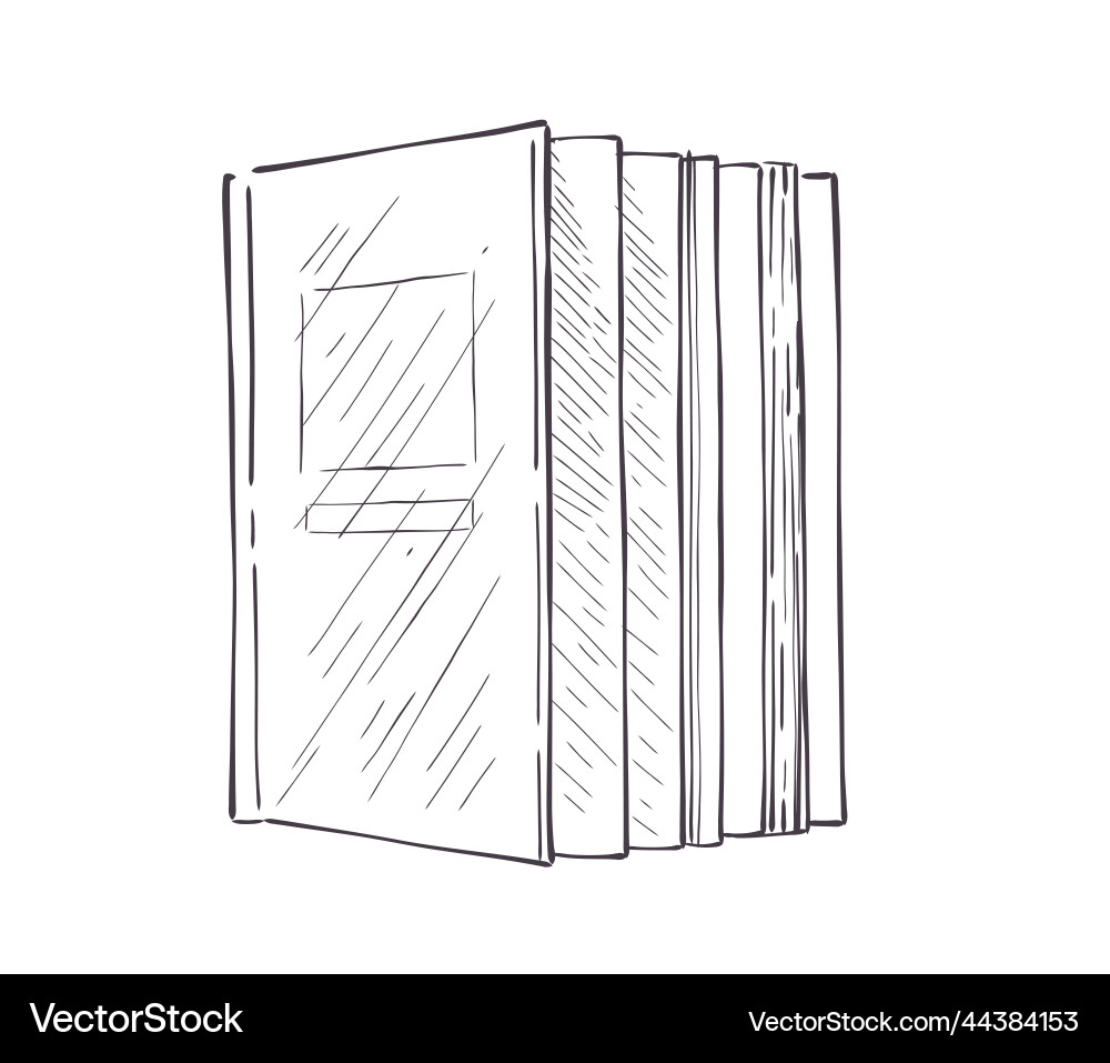Books hand drawn sketch style Royalty Free Vector Image