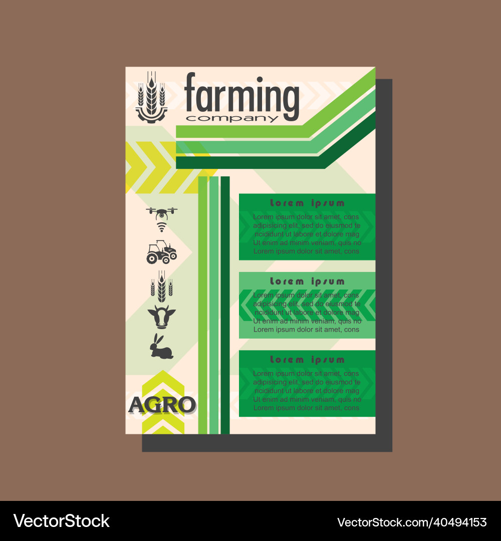 Creative agriculture brochure design template Vector Image