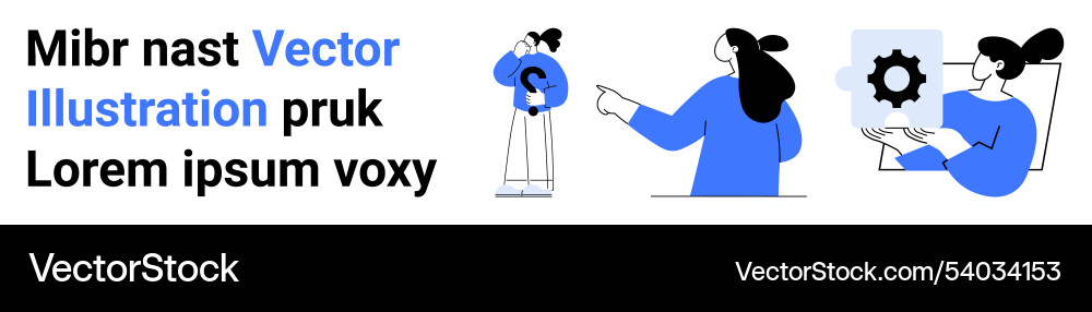 Creative flat design with people thinking Vector Image