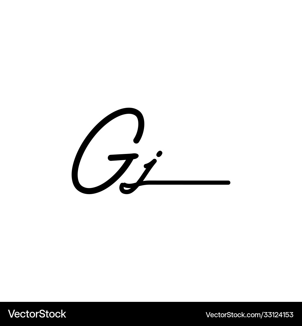 Letter gj signature logo template Royalty Free Vector Image