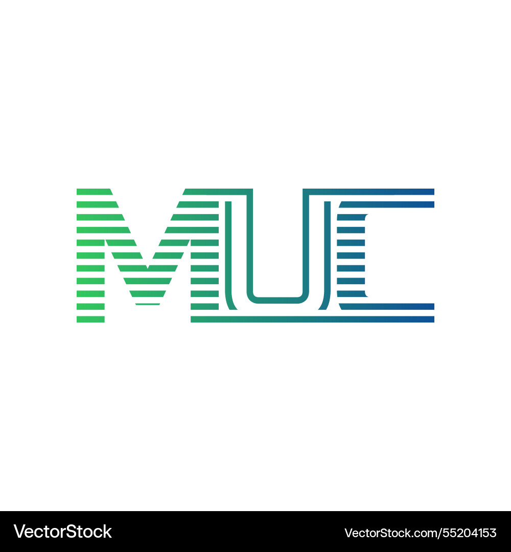 Modern muc logo design letter minimalist Vector Image