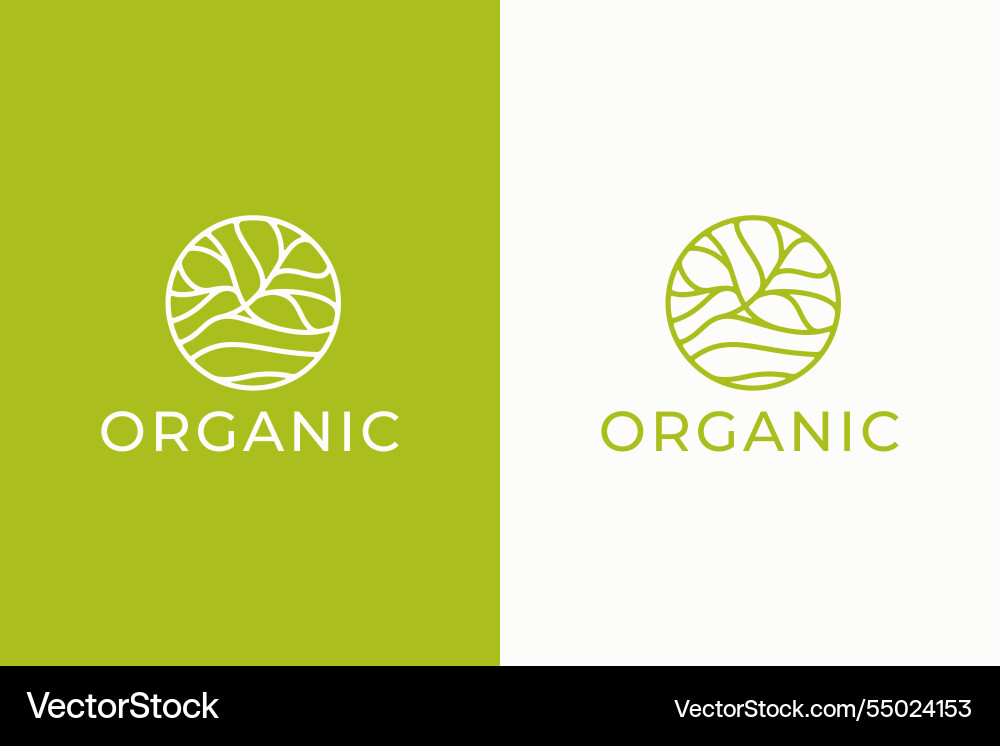 Modern organic logo design nature-inspired Vector Image