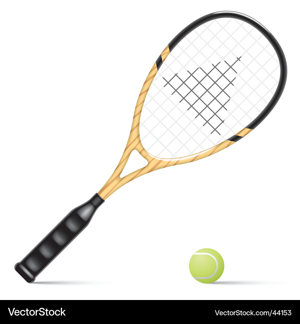 Racket and a tennis ball Royalty Free Vector Image