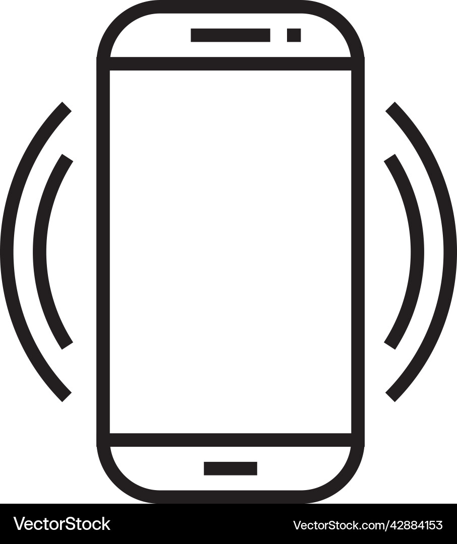 Ringing smartphone line icon phone call sign Vector Image