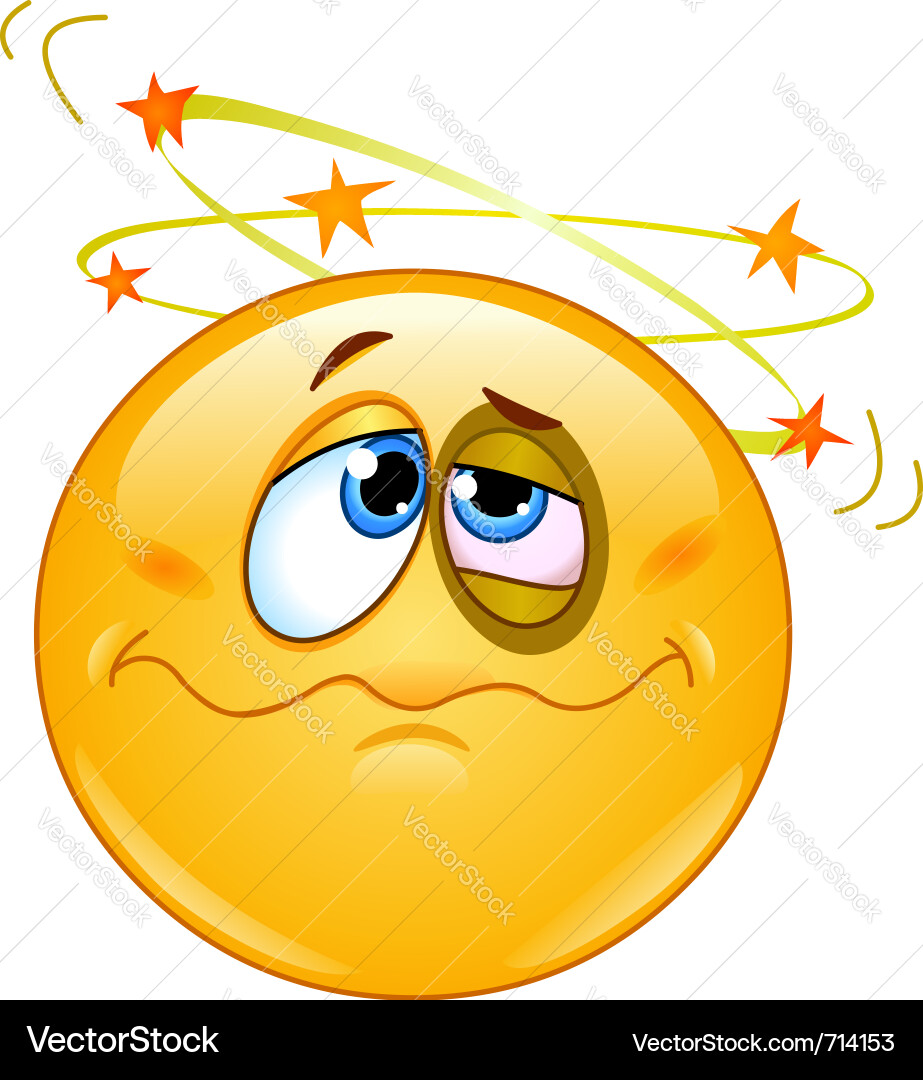 Seeing stars emoticon Royalty Free Vector Image