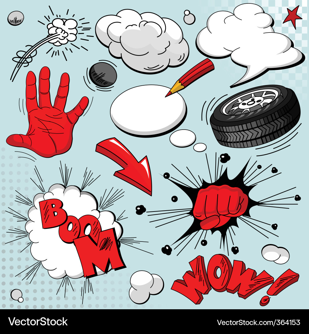 Set of comic book explosions Royalty Free Vector Image