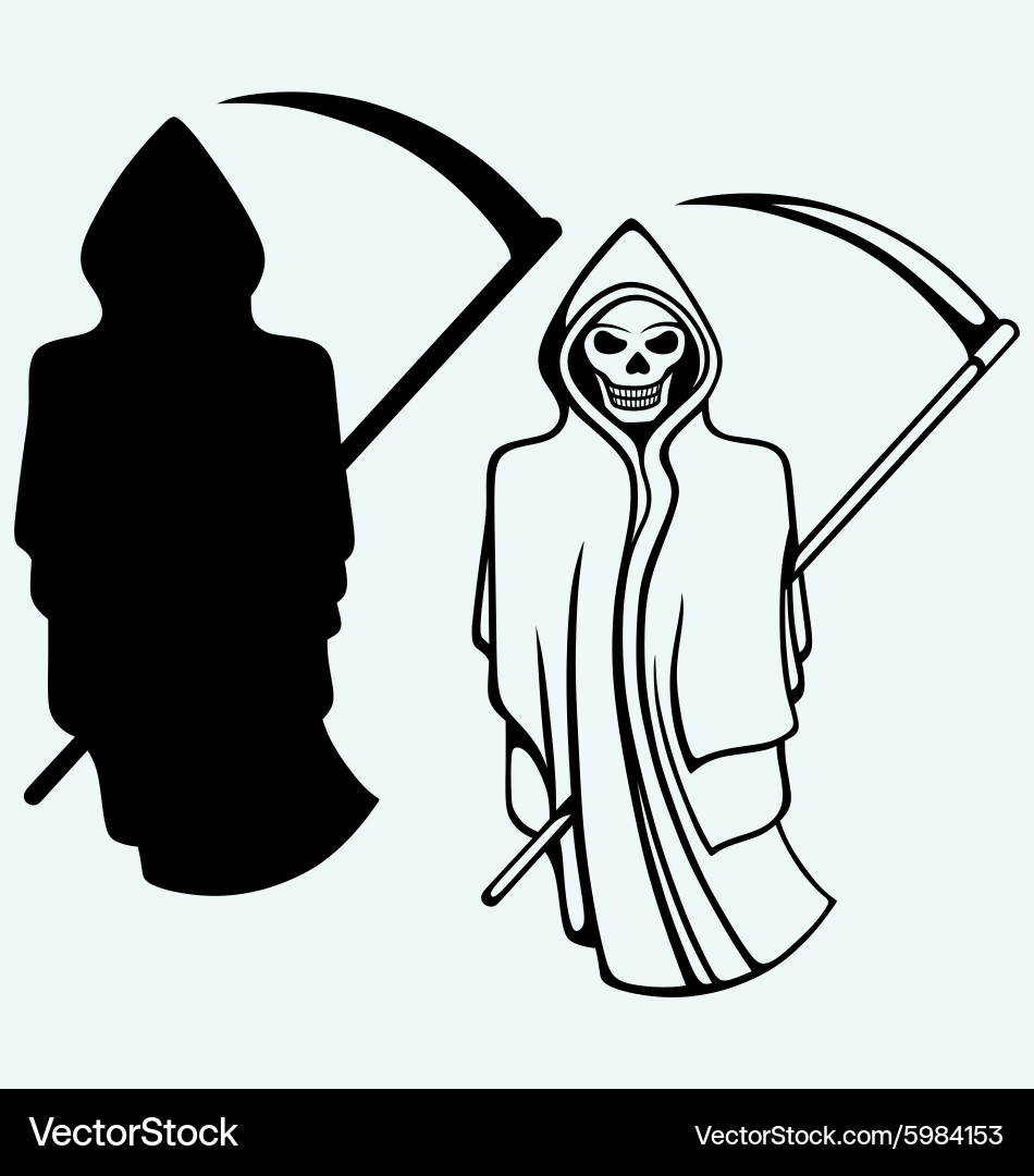 Terrible death with a scythe Royalty Free Vector Image