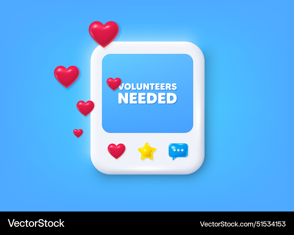 Volunteers needed symbol volunteering service Vector Image