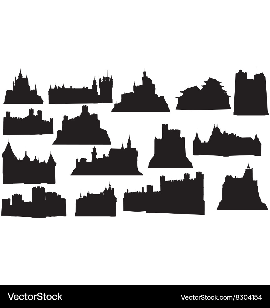 Castle Silhouettes Royalty Free Vector Image - VectorStock