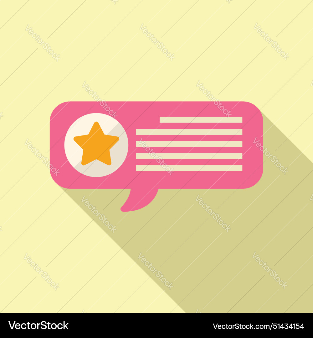 Chat bubble with star icon on pastel background Vector Image
