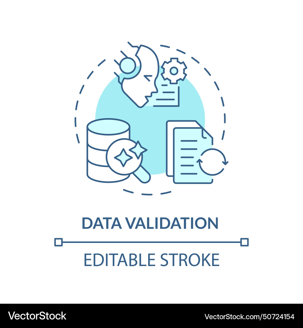 Data Validation Soft Blue Concept Icon Royalty Free Vector