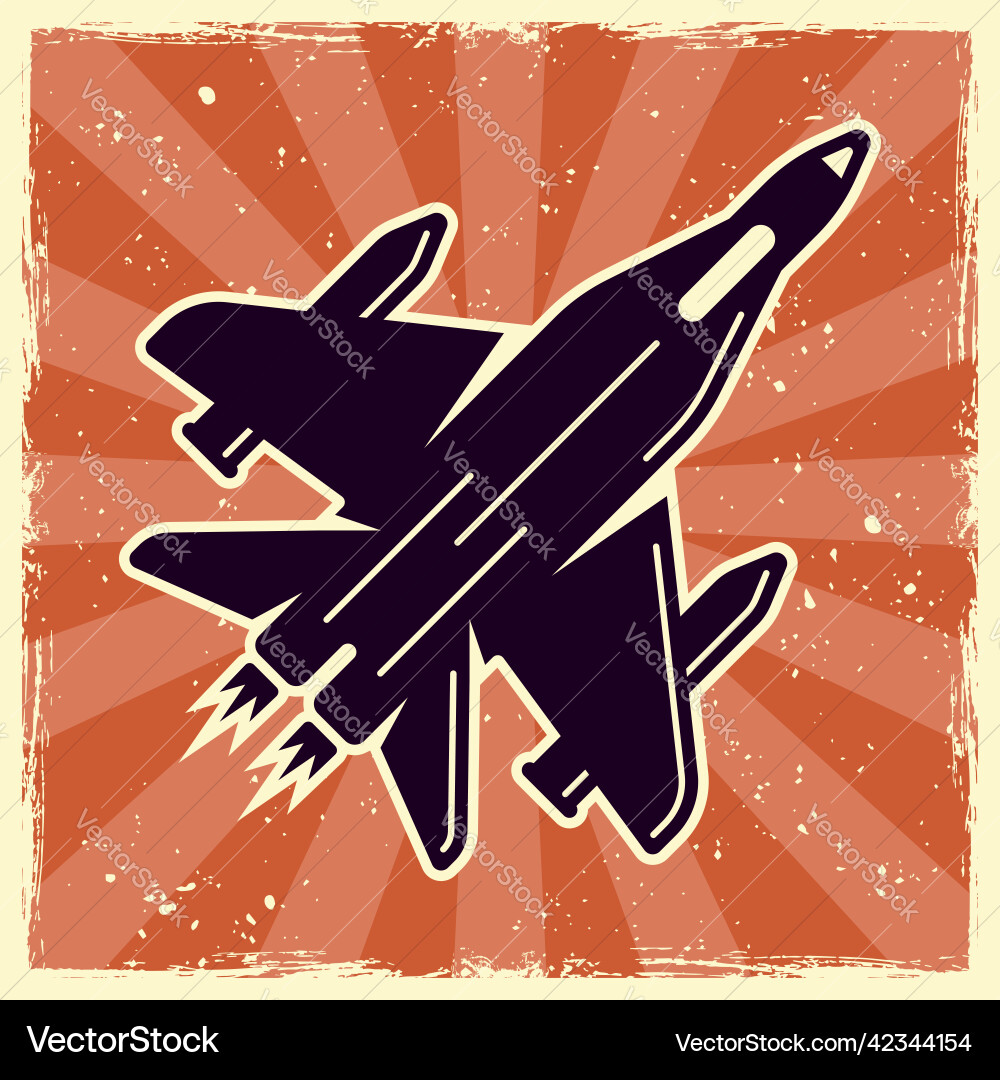 Fighter aircraft in vintage Royalty Free Vector Image