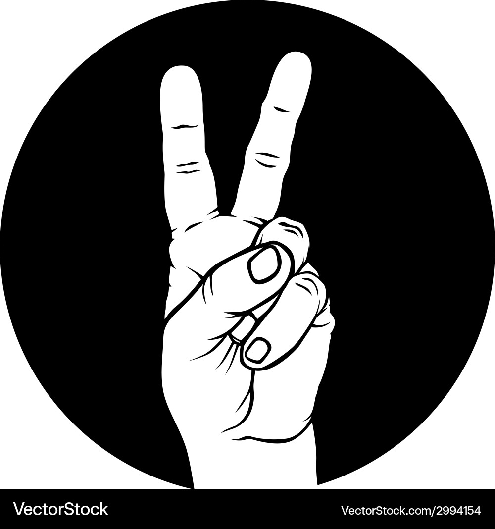 Hand victory Royalty Free Vector Image - VectorStock