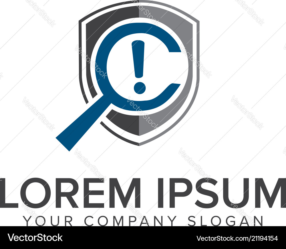 Magnifying Glass Security Logo Royalty Free Vector Image