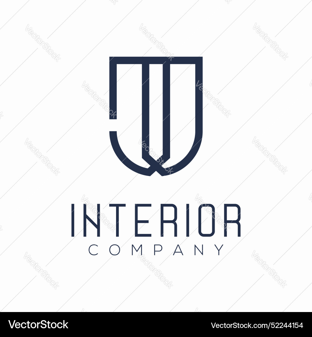 Minimalist interior business logo design concept Vector Image