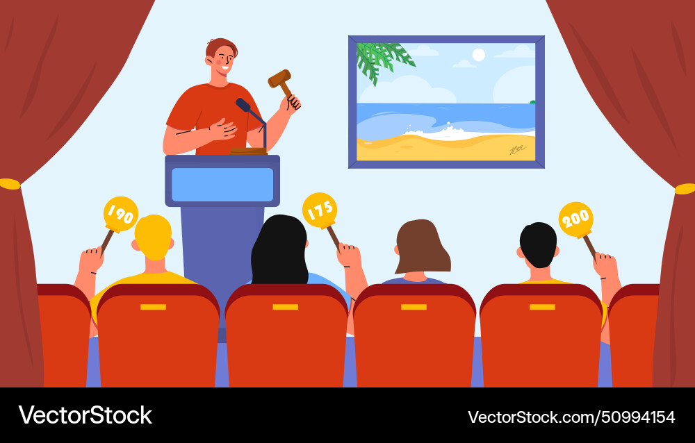 People with auction concept Royalty Free Vector Image
