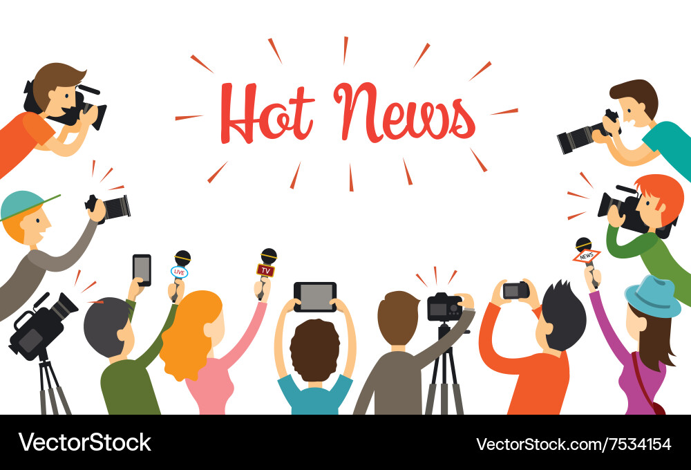 Reporter Interview Group Royalty Free Vector Image