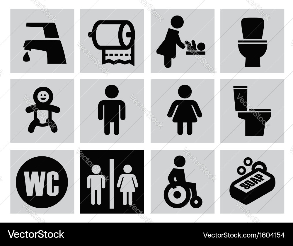 Restroom Icons - Man & Woman Royalty Free Vector Image