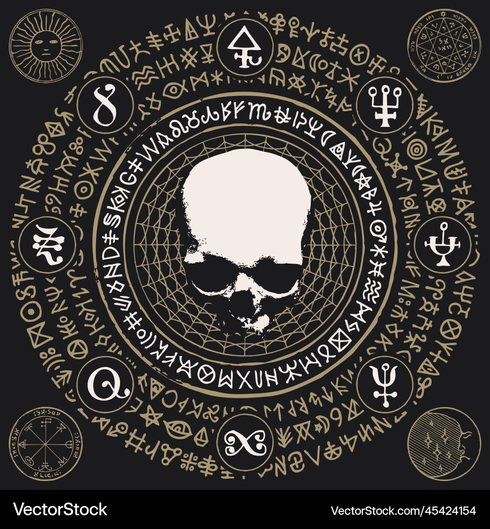 Satanic Baphomet Ritual Royalty Free Vector Image