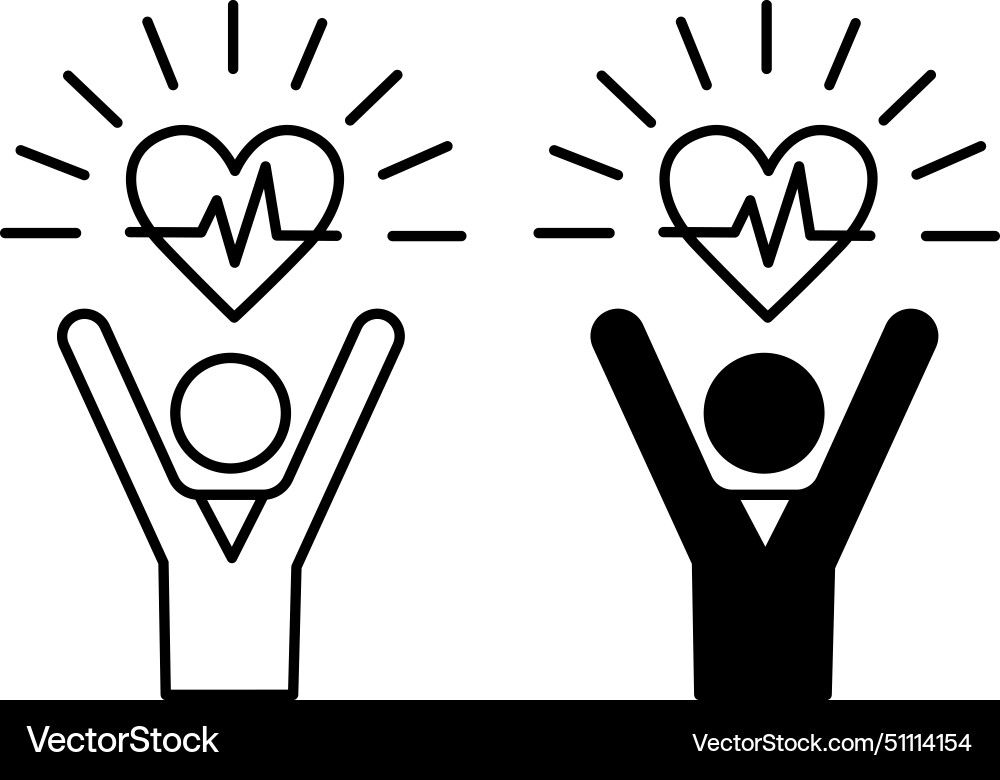 Wellness icons black and white positive Royalty Free Vector