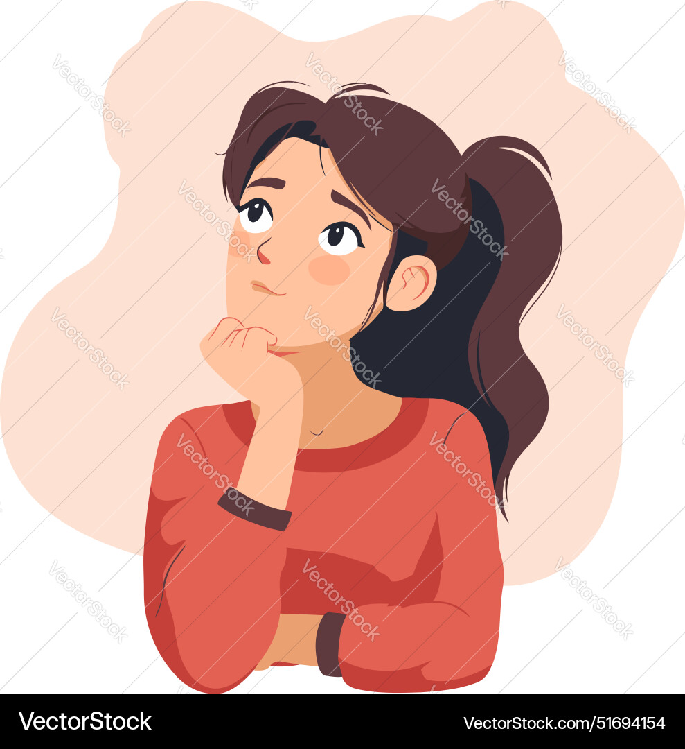 Young Woman Contemplating Royalty Free Vector Image