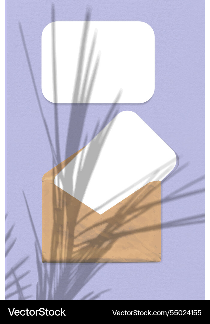 An envelope with two sheets of white paper Vector Image