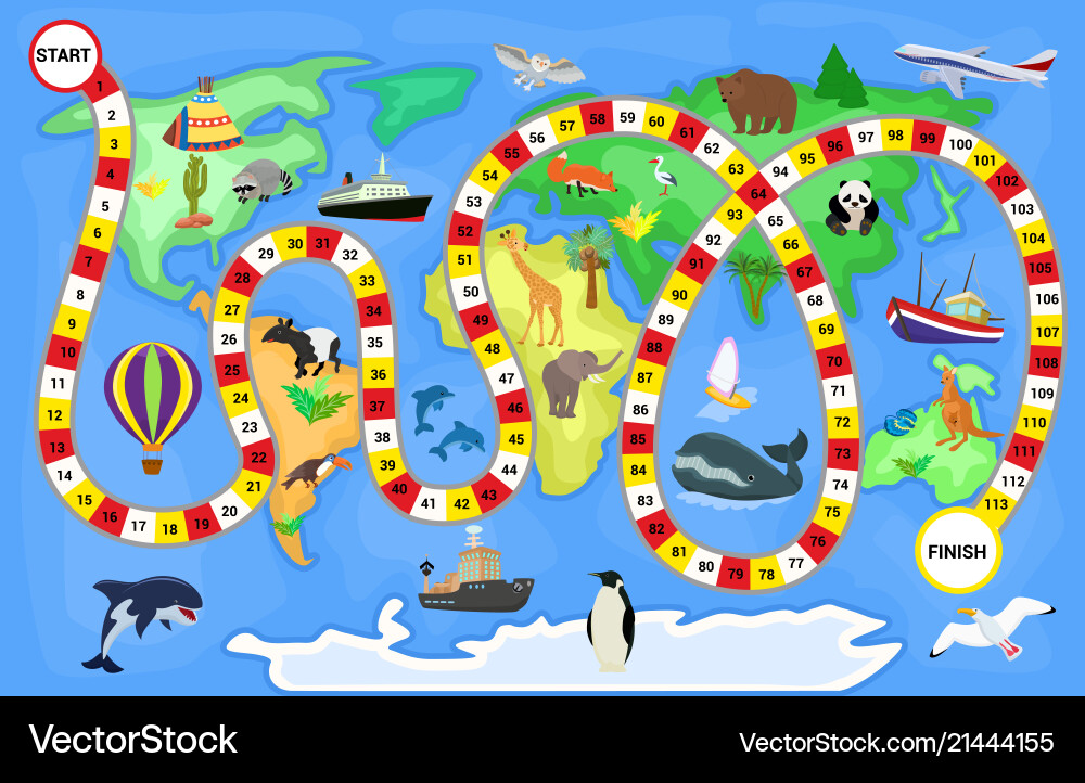 Board game gaming map boardgame with ocean Vector Image