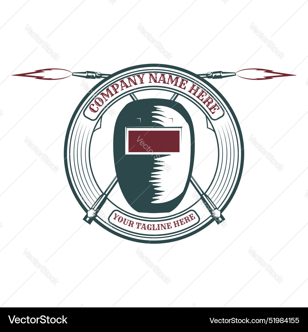 Circular vintage retro crossed welding torch Vector Image