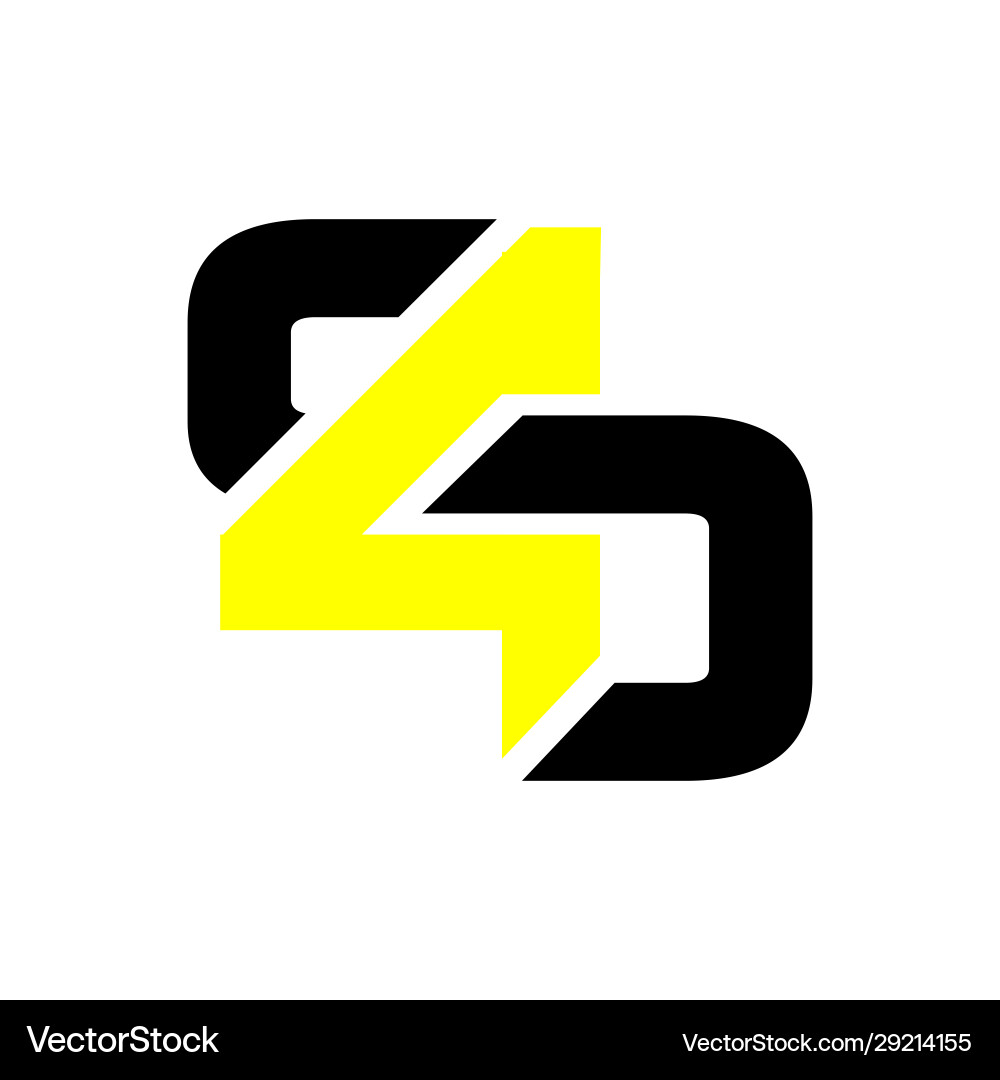 Creative connected s4 logo tech graphic concept Vector Image