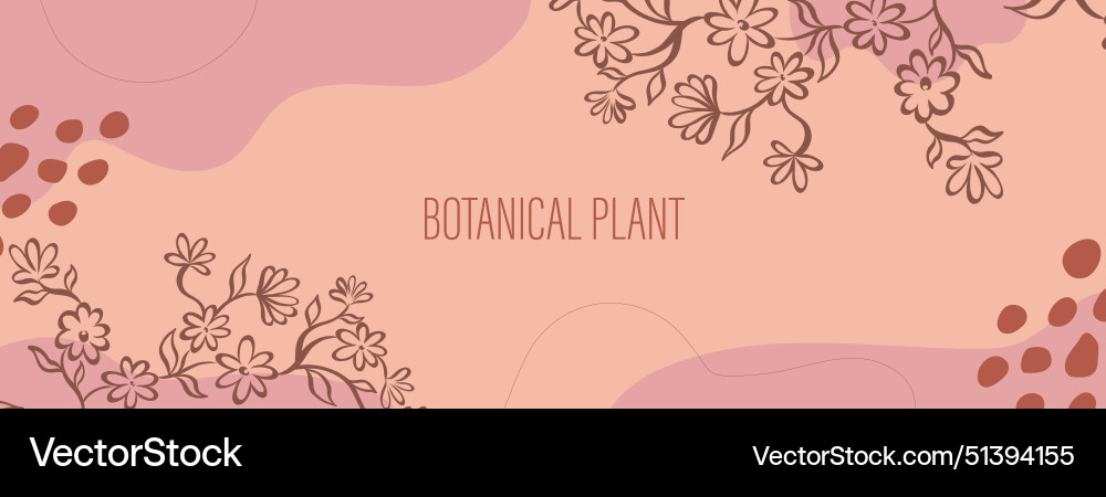 Design banner plant nature hand drawn Royalty Free Vector