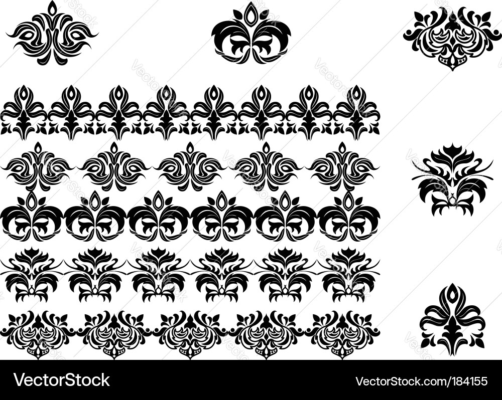 Flower patterns and borders Royalty Free Vector Image