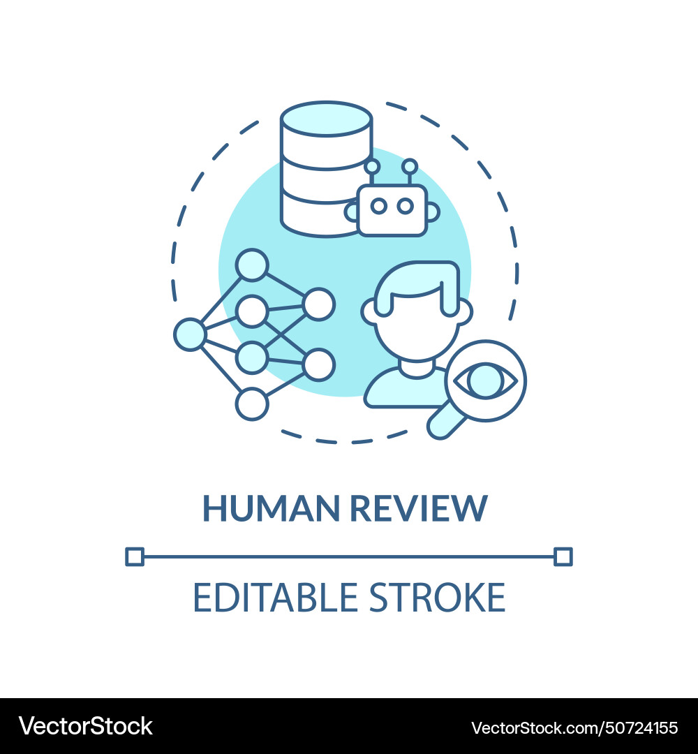 Human review soft blue concept icon Royalty Free Vector