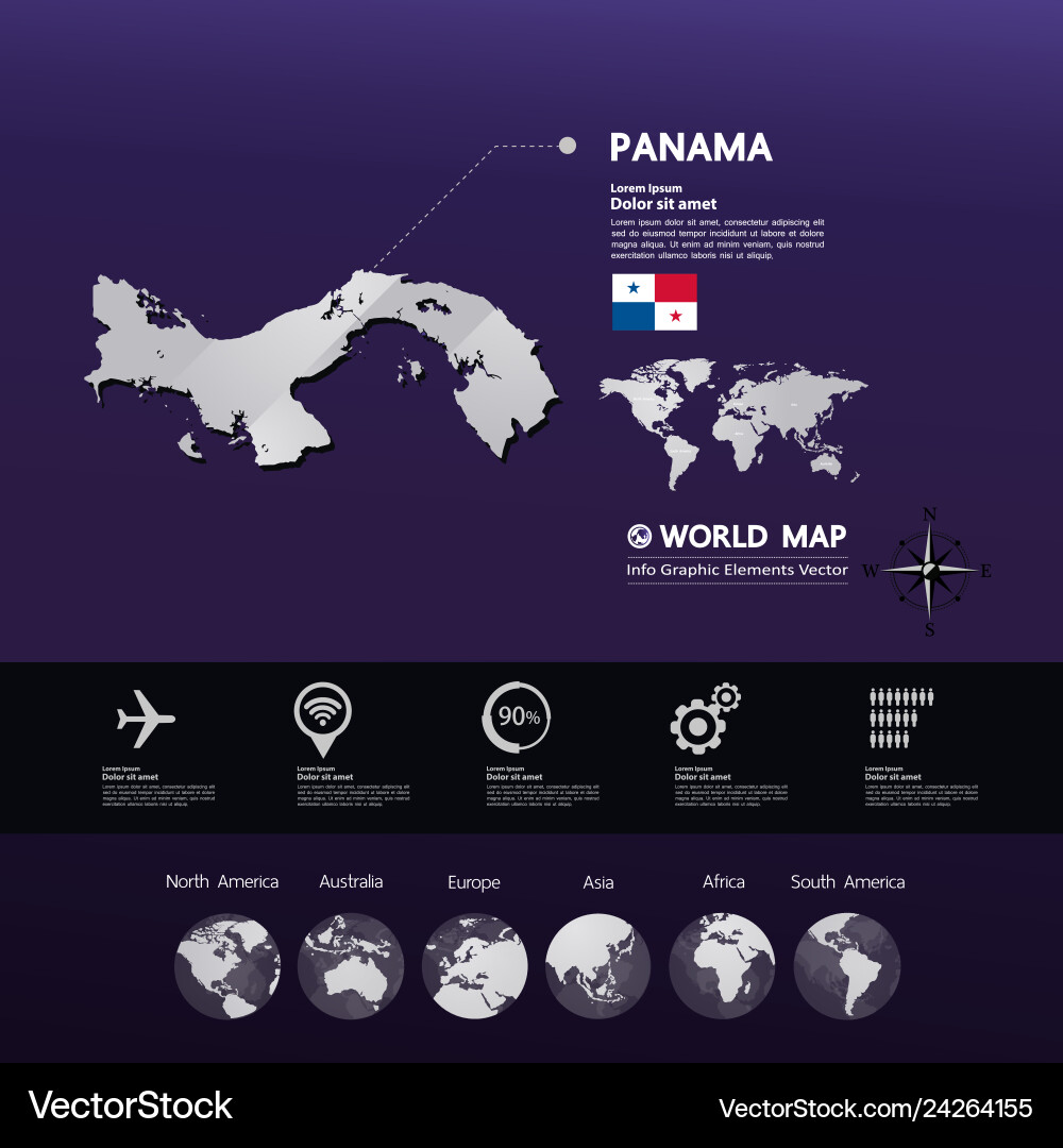 Panama map Royalty Free Vector Image - VectorStock