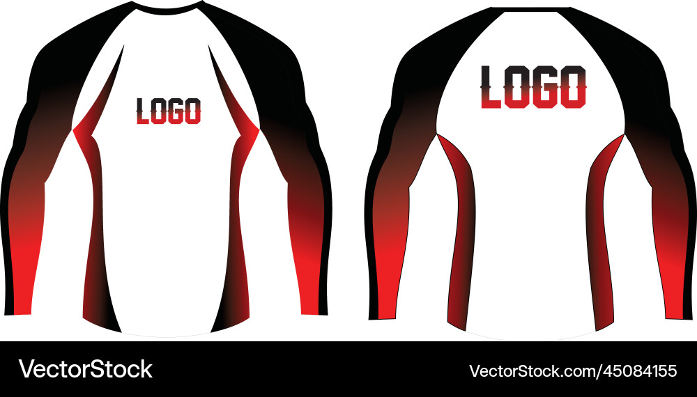 Rash guard full sleeve shirt mock ups Royalty Free Vector