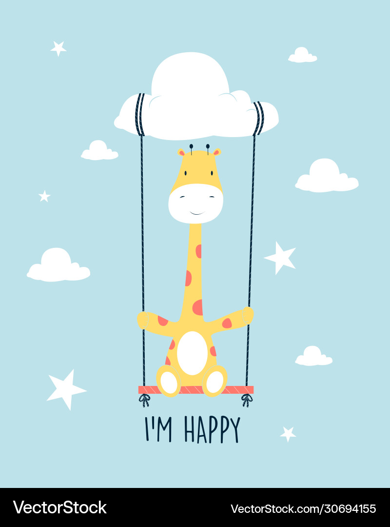 Sweet giraffe for print design Royalty Free Vector Image