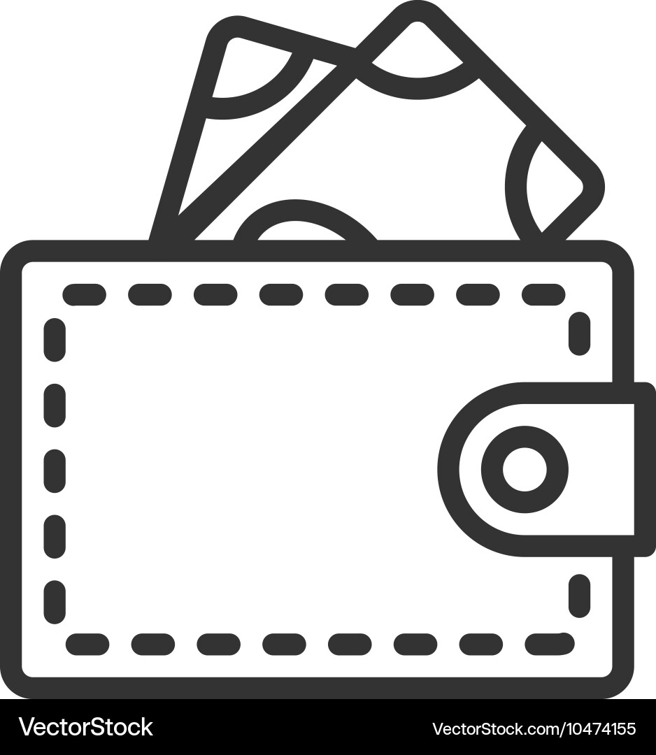 Wallet Outline Icon Royalty Free Vector Image - VectorStock