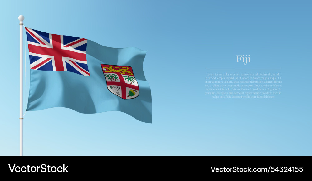 Waving flag of fiji against clear blue sky Vector Image