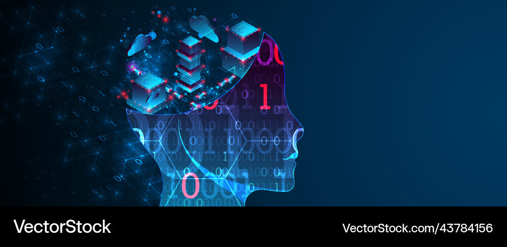 Artificial intelligence ai and big data concept Vector Image