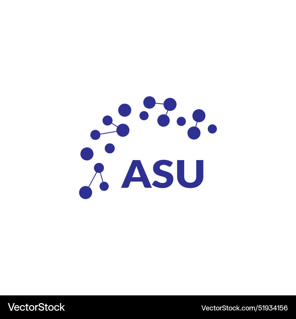 Asu letter logo design on white background Vector Image