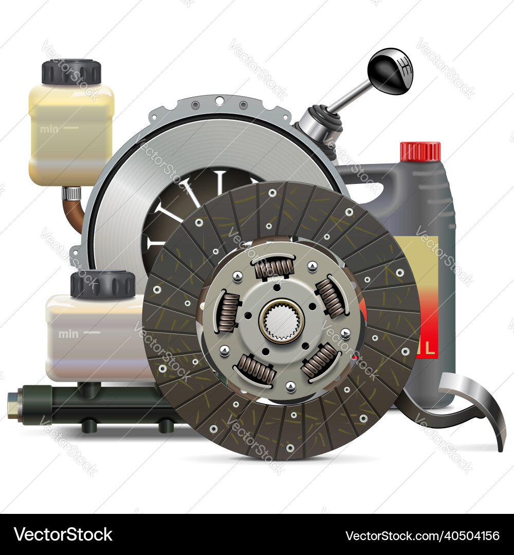 Car clutch system parts Royalty Free Vector Image