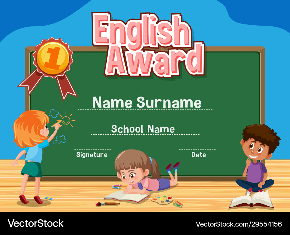 English Certificate Template