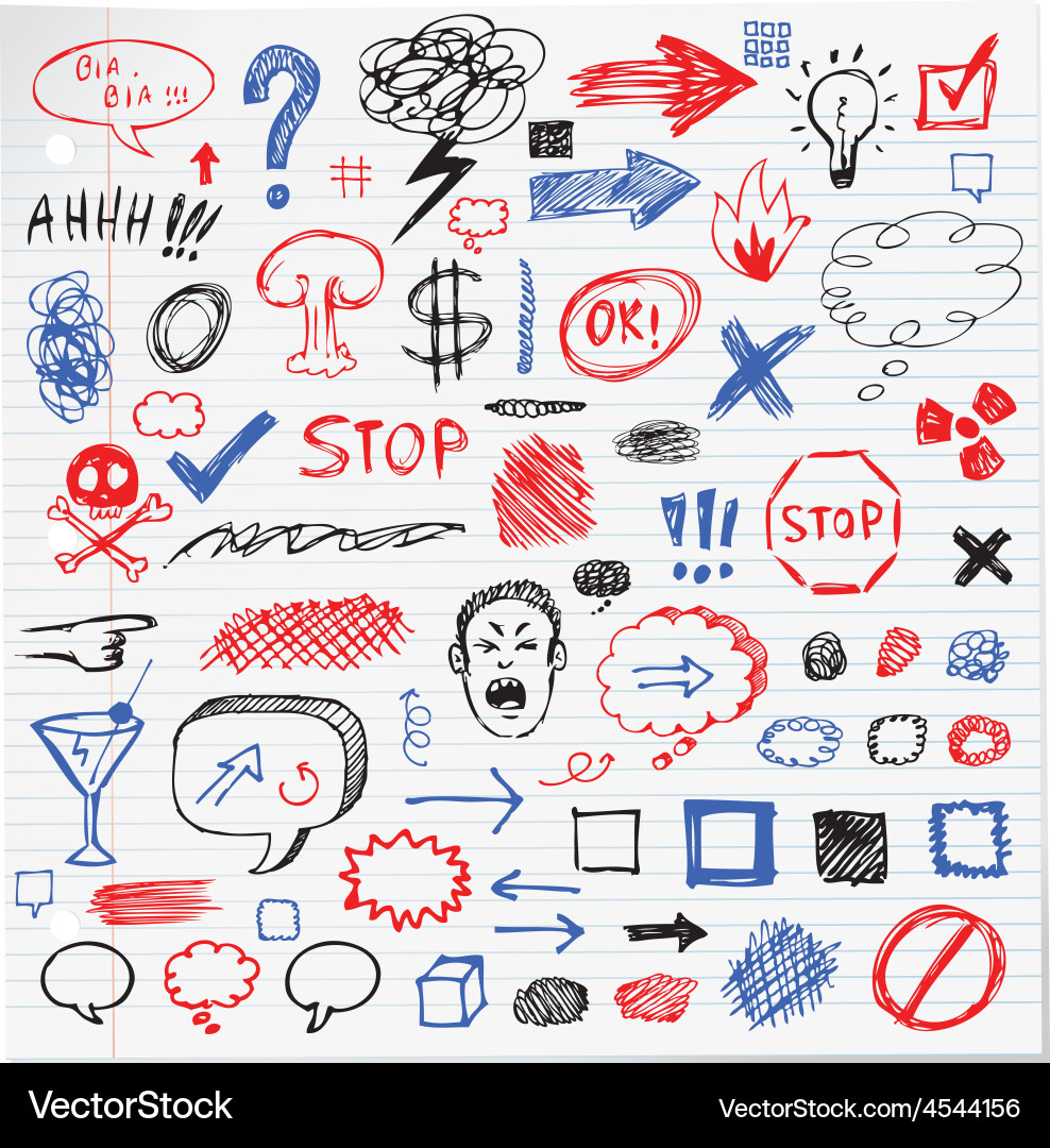 Lustiger Bleistift hand gezeichnetes grafisches Zeichen