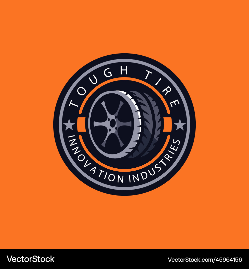 Logo tough tire simple mascot style Royalty Free Vector