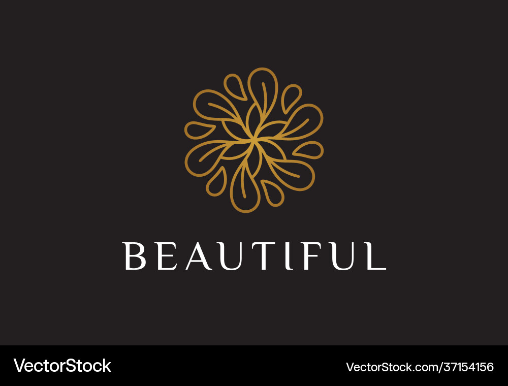 Monogram flower logo template design emblem Vector Image