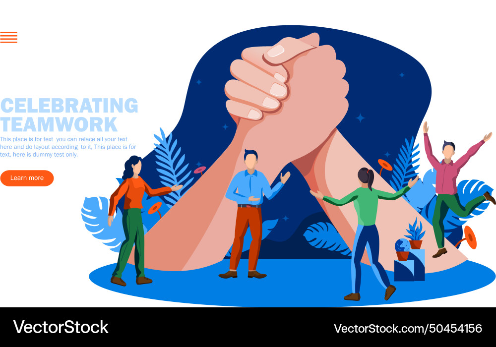 People celebrating teamwork and togetherness Vector Image